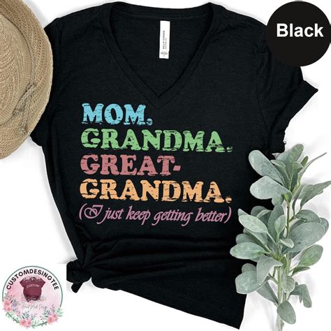 Mom Grandma Great Grandma V Neck T Shirtfunny Mothers Day T For