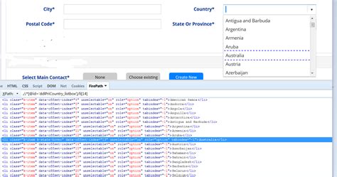 Java I Am Not Able To Select Country From Country Dropdown In
