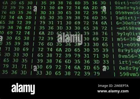 Program Hex Code On Scientific Device Screen Green Text Asci Information 4k Uhd Video Stock