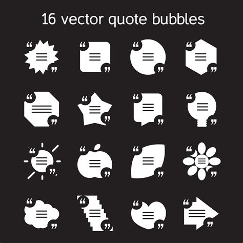 Square Quote Text Bubbles Set Vector Art At Vecteezy