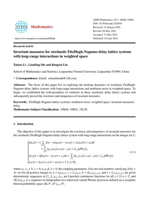 Pdf Invariant Measures For Stochastic Fitzhugh Nagumo Delay Lattice Systems With Long Range