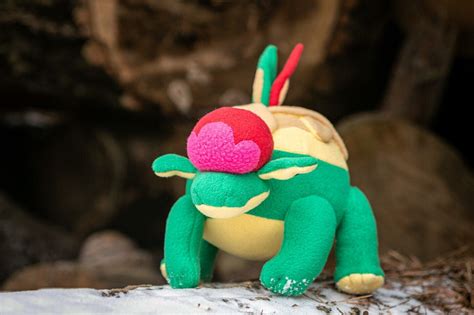 Appletun Pokemon Plush Handmade Shiny Appletun Plush Soft Etsy Uk