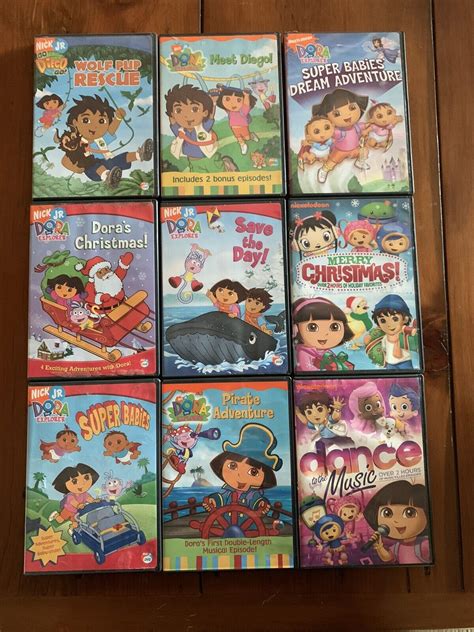 Dvd Lot Of 9 Dora The Explorer~go Diego Go~nick Jr~nickelodeon Ebay