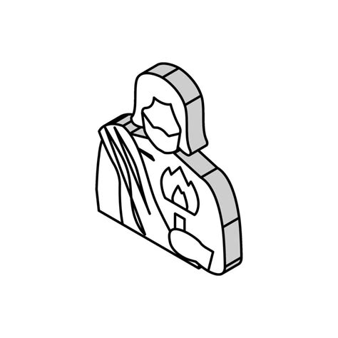 Prometheus Greek God Ancient Isometric Icon Vector Illustration