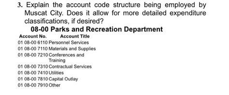 Solved 3 Explain The Account Code Structure Being Employed