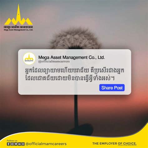 Mega Asset Management Co Ltd On Linkedin ទទួលបានឱកាសការងារ