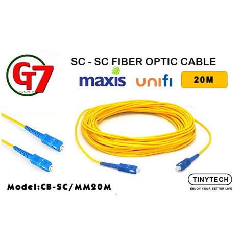 Tinytech Sc To Sc Fiber Optic Cable 20 Meter Cb Scmm20m Shopee