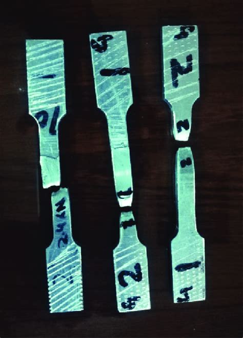 Tested Tensile Specimens Download Scientific Diagram