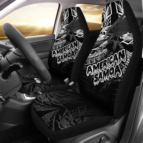 American Samoa Polynesian Car Seat Covers Eagle Tribal Pattern