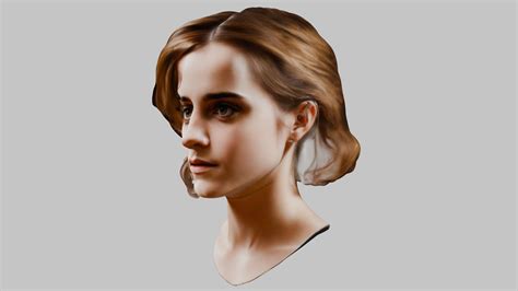 3d Model Emma Watson Head Bust Vr Ar Low Poly Cgtrader