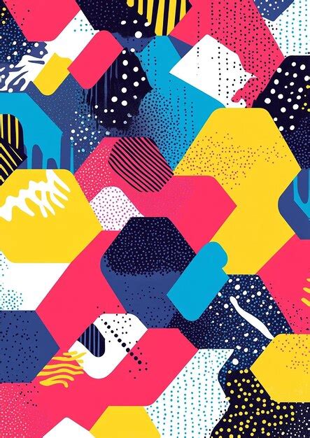 Vibrant Hexagonal Pattern Premium Ai Generated Image