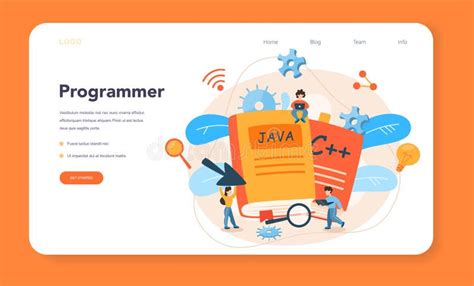 Programming Web Banner Or Landing Page Idea Of Working Stock Vector Illustration Of Abstract