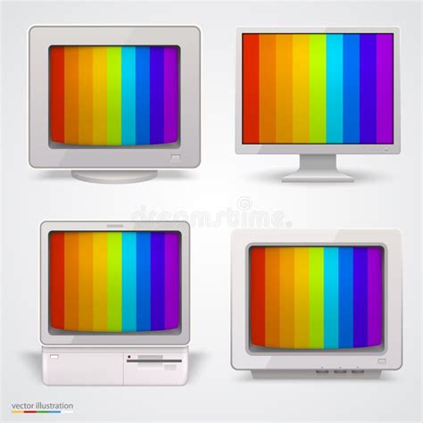 Set Of Retro Computers Vector Stock Vector Illustration Of Aged Drive 49472453