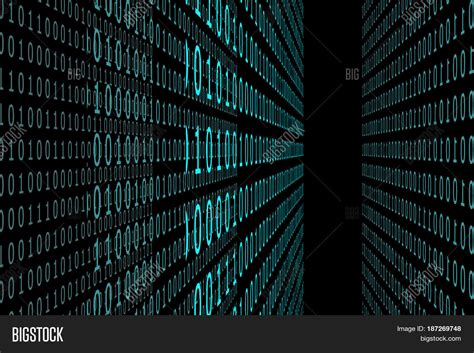 Cyan Color Binary Code Image Photo Free Trial Bigstock
