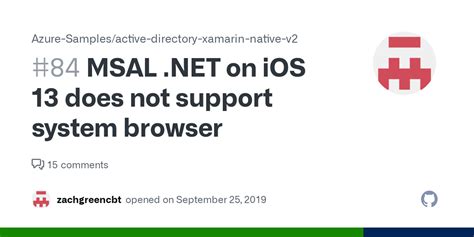 Msal Net On Ios 13 Does Not Support System Browser · Issue 84 · Azure