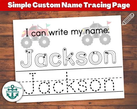Custom Name Tracing Sheet Handwriting Practice Personalized Name Trace Simple Worksheet