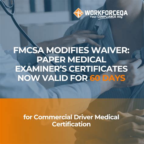 Fmcsa Modifies Waiver Paper Medical Examiners Certificates Now Valid
