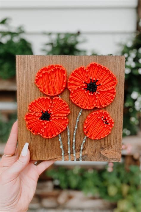 Poppy String Art By Knot Really Art String Art Diy String Art Patterns String Art