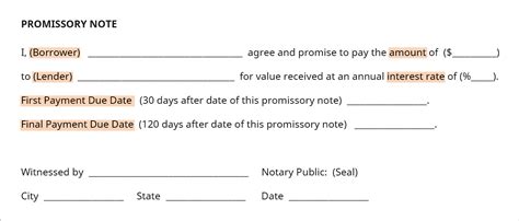 Promissory Note Tuition Fee Example Promissory Note Tuition Fee