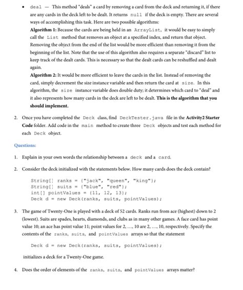 Solved Activity Design And Create A Card Class Chegg
