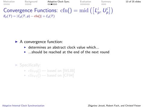Adaptive Internal Clock Synchronization Ppt