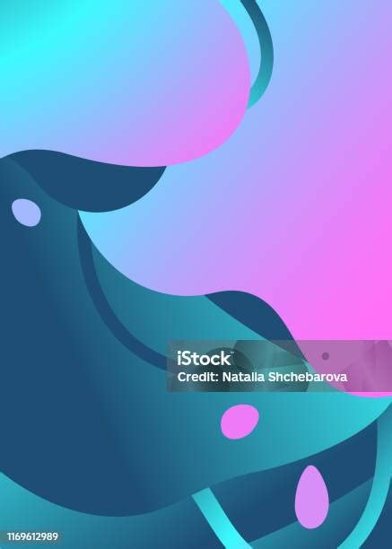 추상 적 유행 유체 물결 모양네온 수직 배경 시안 블루 바이올렛 그라데이션 핑크 컬러 현대 3d 스타일 표지 브로셔 전단지 템플릿 디자인에 적용 가능합니다 벡터