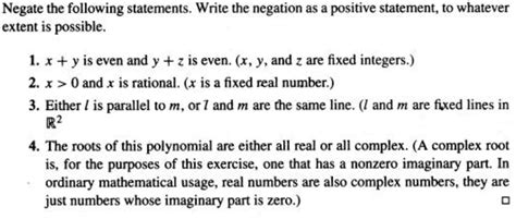 Solved Negate The Following Statements Write The Negation Chegg Com