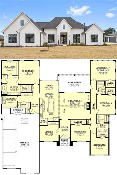 5 Bedroom Single Story Contemporary Home For A Corner Lot With 3 Car