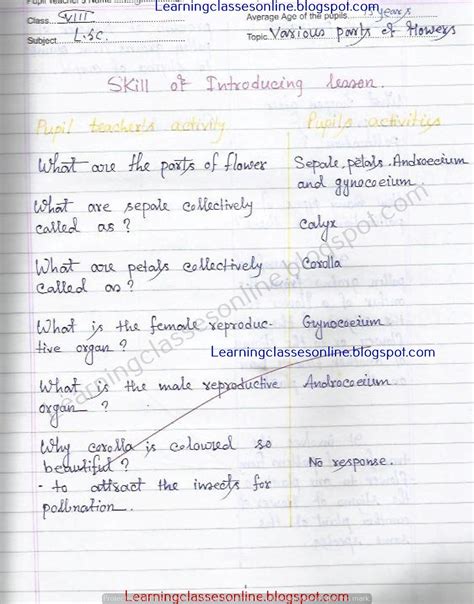 Microteaching Lesson Plan For Biology