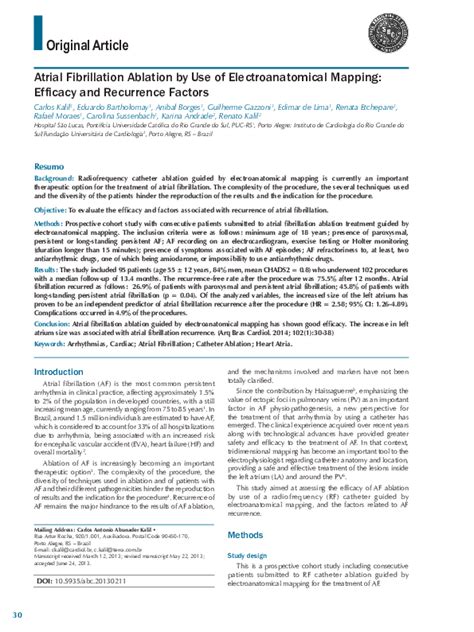Pdf Atrial Fibrillation Ablation By Use Of Electroanatomical Mapping