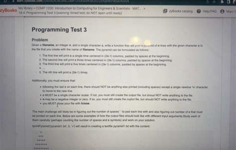 Solved Problem Given A Filename An Integer N And A Single