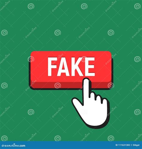 Hand Mouse Cursor Clicks The Fake Button Stock Vector Illustration