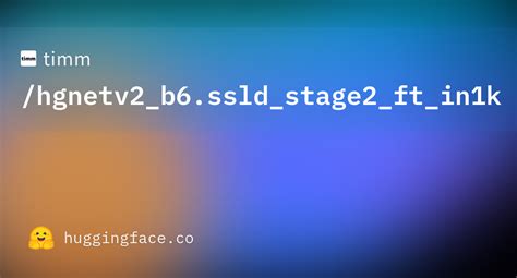 Timm Hgnetv B Ssld Stage Ft In K Hugging Face