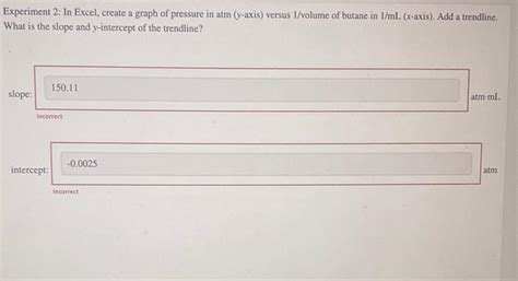 experiment 2 in excel create a graph of pressure in