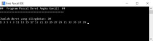 Latihan Program Pascal Membuat Deret Angka Ganjil Genap