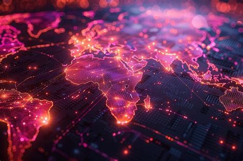 Abstract Digital World Map Global Network And Connectivity Concept With