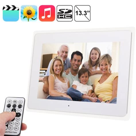 133 인치 Tft Lcd 디스플레이 음악 및 영화 플레이어 원격 제어 기능이있는 멀티미디어 아크릴 소재 디지털 사진 프레임 Usb Sd 카드 입력 지원