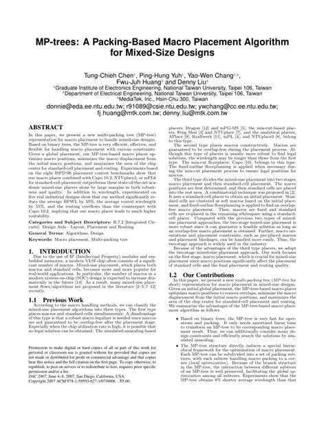 pdf mp trees a packing based macro placement algorithm for mixed size designs