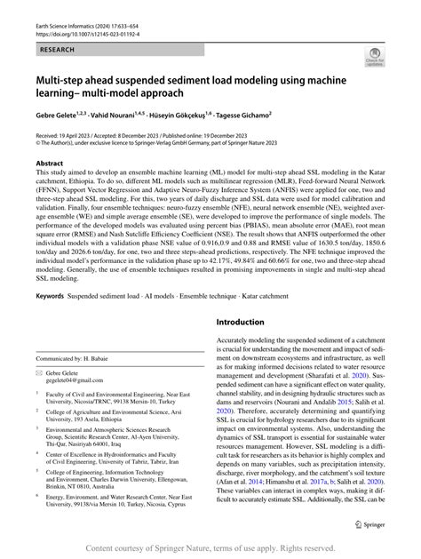 Multi Step Ahead Suspended Sediment Load Modeling Using Machine Learning Multi Model Approach