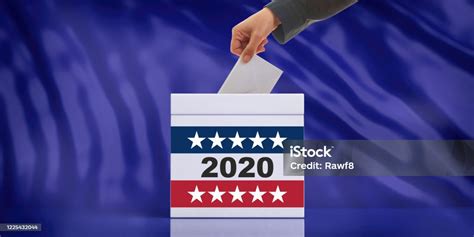 2020년 미국 선거 투표함 슬롯에 봉투를 삽입하는 손 파란색 배경 3d 일러스트레이션 손에 대한 스톡 사진 및 기타 이미지 Istock