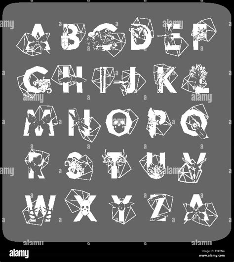 Polygonal Geometric Font Stock Vector Image And Art Alamy