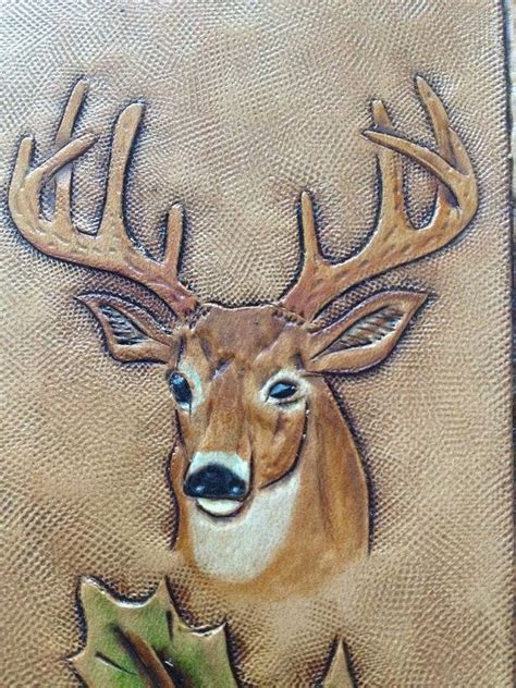 Hand Tooled Leather Knife Sheath With White Tail Deer Etsy Leather