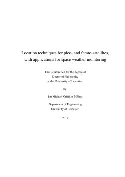Location Techniques For Pico And Femto Satellites With Applications For Space Weather Monitoring