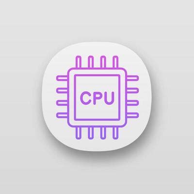 Processor Color Icon Microprocessor CPU Central Processing Unit Integrated Circuit Computer