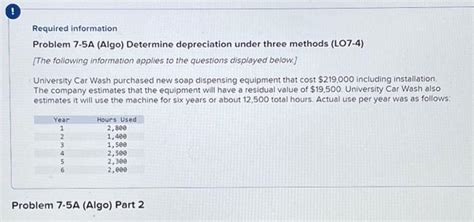 Solved Problem 7 5a Algo Determine Depreciation Under