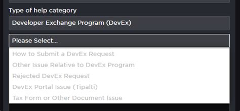 Devex Support Form Platform Usage Support Developer Forum Roblox