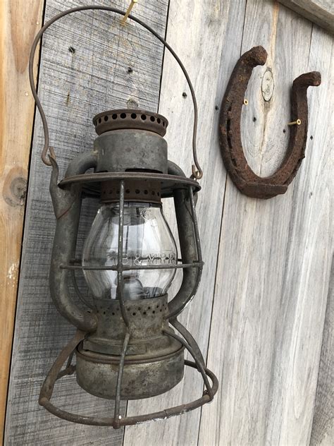 Dietz Vesta High Top Lantern Vintage Boston And Maine R R Cast Clear Globe