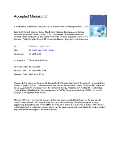 Pdf A Multicentre Randomized Controlled Trial Of Telehealth For The