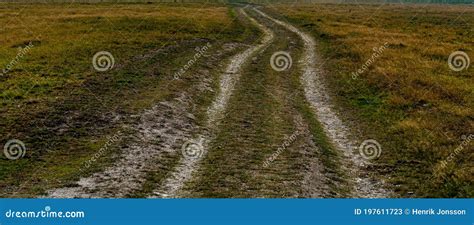 Rugged Dirt Road On A Grass Field Stock Image Image Of Meadow Path