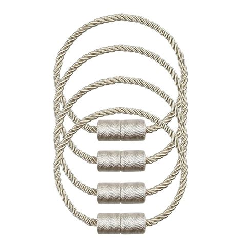 Комплект от 4 аксесоара за въжета за завеси полиестерни магнитни бежови Emag Bg